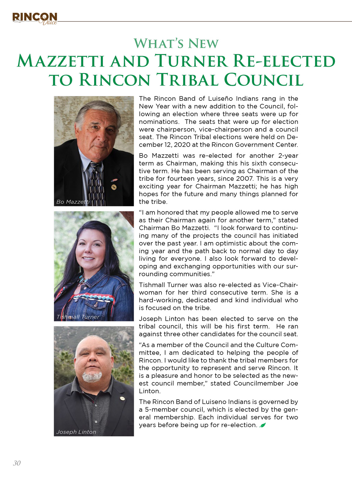 Mazzetti and Turner Re-elected to Rincon Tribal Council – The Rincon ...