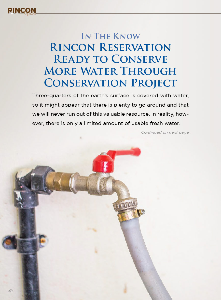 Rincon Reservation Ready to Conserve More Water Through Conservation ...