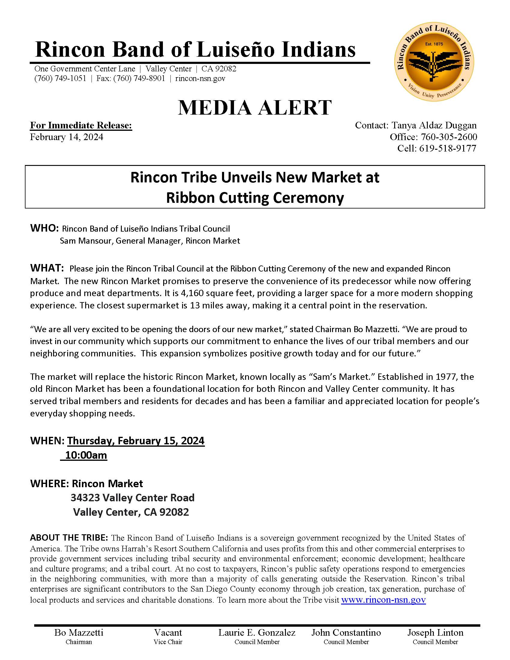 Rincon Tribe Unveils New Market at Ribbon Cutting Ceremony – The Rincon ...